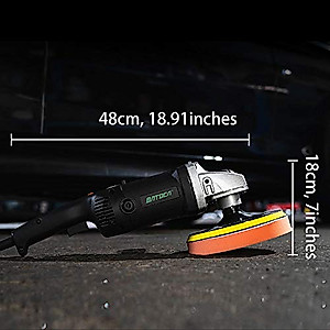 BATOCA Buffer Polisher - Rotary Car Polisher - Wax Machine, Car Detailing Kit, 7 Inch 180mm/1200W, 6 Variable Speeds Up to 3000 RPM with Foam Pads, Wool Pads for Car Buffers and Polishers