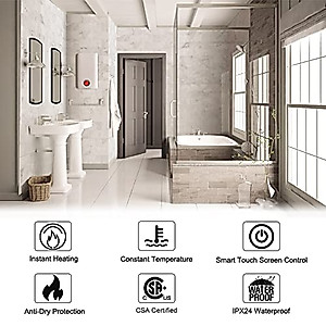 Thermoflow Tankless Water Heater Electric, 24kW at 240 Volts on Demand Instant Endless Hot Water Heater with Self Modulating Temperature Technology for Whole House Shower, CSA Listed