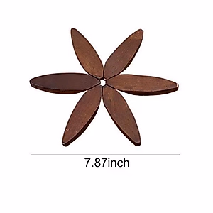 Generic Wooden Tree Trivet Set Coaster, Christmas Trivet,Tree Shape trivets for hot pots and Pans 3 Wooden Trivet + 1 Stand (Walnut Color)