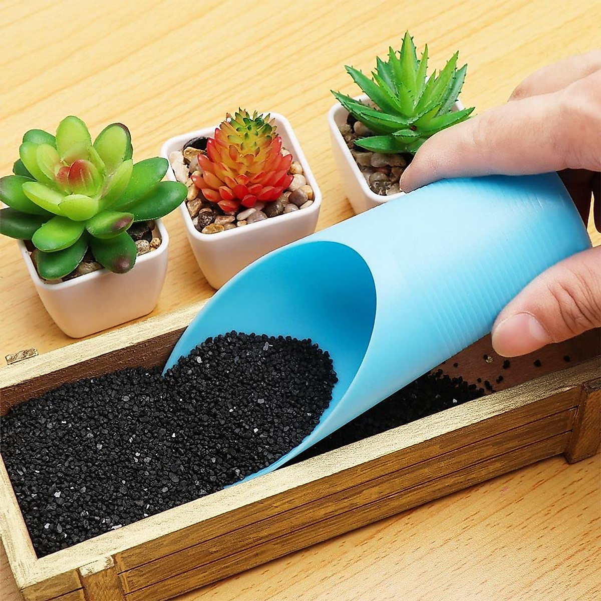 Bucket Shovel, Enduring Shovel Cup, Mini Succulent Plant Helper Spade Shovel Gardening Plant Tool, Colorful Bonsai Soil Scoops(Green)