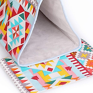 KINTOR Bird Nest Snuggle Hut,Parrot Habitat Cave Hanging Tent for Small Medium Parrots Budgies Eclectus Parakeet Cockatiels Lovebird African Grey (Pink Ethnic, S)