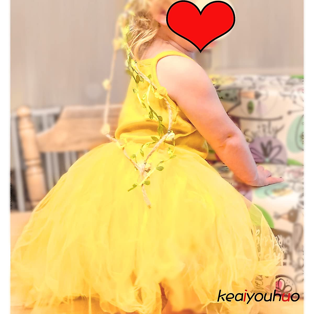 Toddler Baby Girls Tutu Dress for Kids Sleeveless Tulle Dresses Infant Party Photoshoot Size 6M-4T Yellow