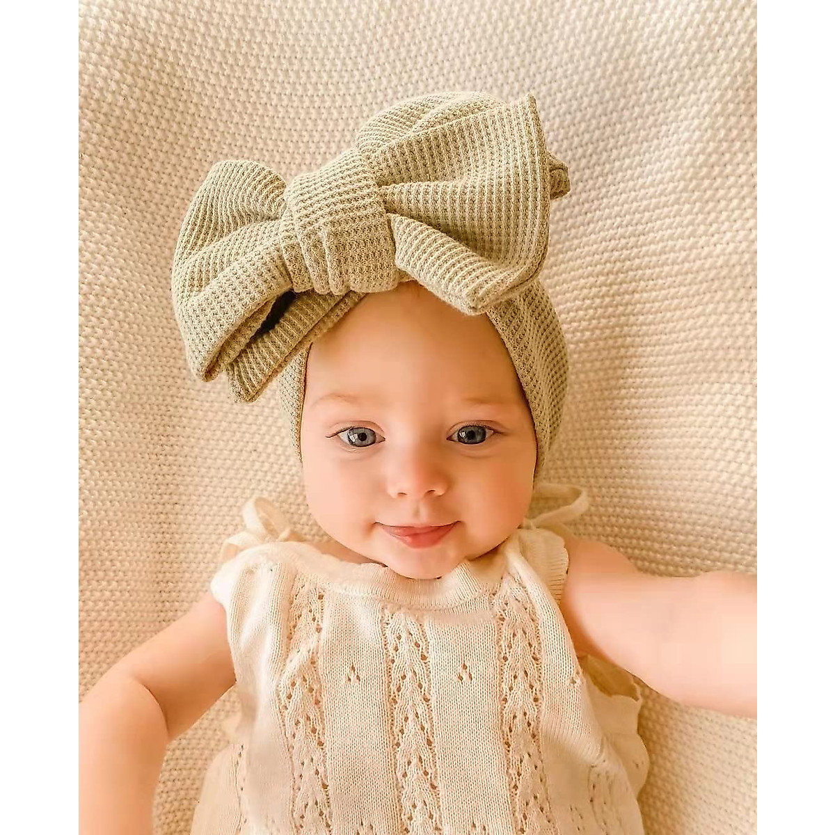 Yili Maizi Big Hair Bow Baby Headbands Knot Headwrap bow wide Baby Turban Elastic Head Wraps for Newborn Infant Toddler Hair Accessories