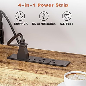 YESHOMY Swivel TV Stand with Mount for Television up to 75”, Entertainment Center with Power Outlet and Storage Shelves for Living Room, Firewood