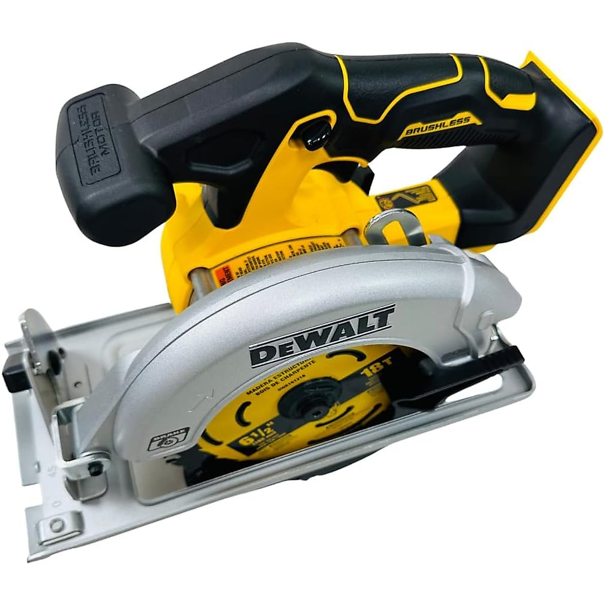 DEWALT DCS566 20V Circular Saw, 20V Cordless Brushless 6.5"" Circular Saw (Bare Tool Only, Bulk Packed), Yellow