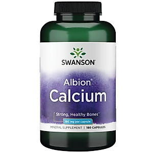 Swanson Albion Chelated Calcium Glycinate 180 Milligrams 180 Capsules