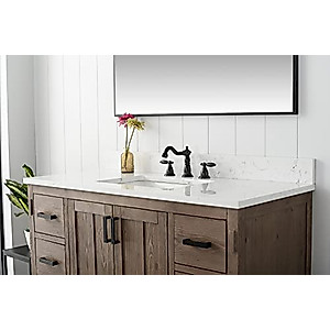 UrbanFurnishing.net - Harvey 48-Inch (48") Rustic Modern Farmhouse Bathroom Vanity - Brown Spruce