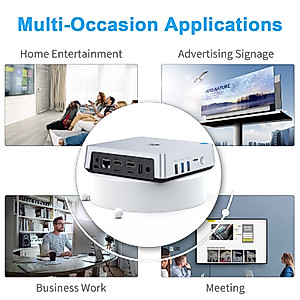 OUVISLITE [Entry-Level] Mini PC - Gemini Lake N4000 (4GB DDR4, 64GB eMMC), Low Power Small Desktop Computer with Expandable Storage Up to 2TB, Support HDMI Dual-Display, TF Card
