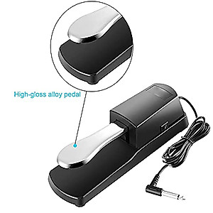 Sustain Pedal, Professional Damper Foot Pedal, Universal Piano Foot Pedal for Piano Midi Electronic Keyboards