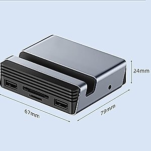 CHYSP USB C Hub Type-C Docking Station Type-C to 4K HDMI-Compatible PD SD/TF Card Reader RJ45 Phone Holder Stand