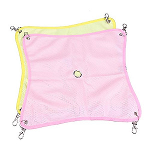 POPETPOP 2Pack Mesh Hamster Hammock for Cage-Gerbil Swing Hanging Chinchillas Bed Guinea Pig Nest Squirrel House for Rat Small Animal Hammock Random Color Size M