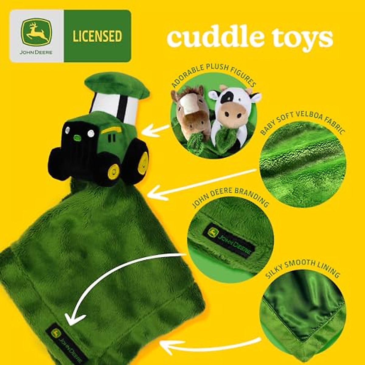 John Deere John Dere Baby Cuddle Blanket Farm Animal, Green, One Size
