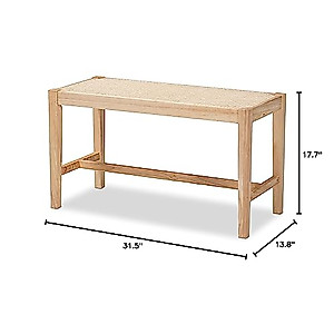 Baxton Studio Danyl Benches, One Size, Beige/Oak Brown