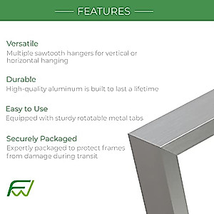 FrameWorks 11”x14” Matted to 8”x10” – Deluxe Brass Gold Aluminum Contemporary Picture Frame with Tempered Glass and Removable Mat