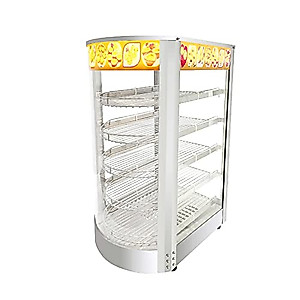 Countertop 14" Food Warmer Display Case 5 Shelf Hot Warming Showcase with Back Sliding Door,Silver (5 Tiers)