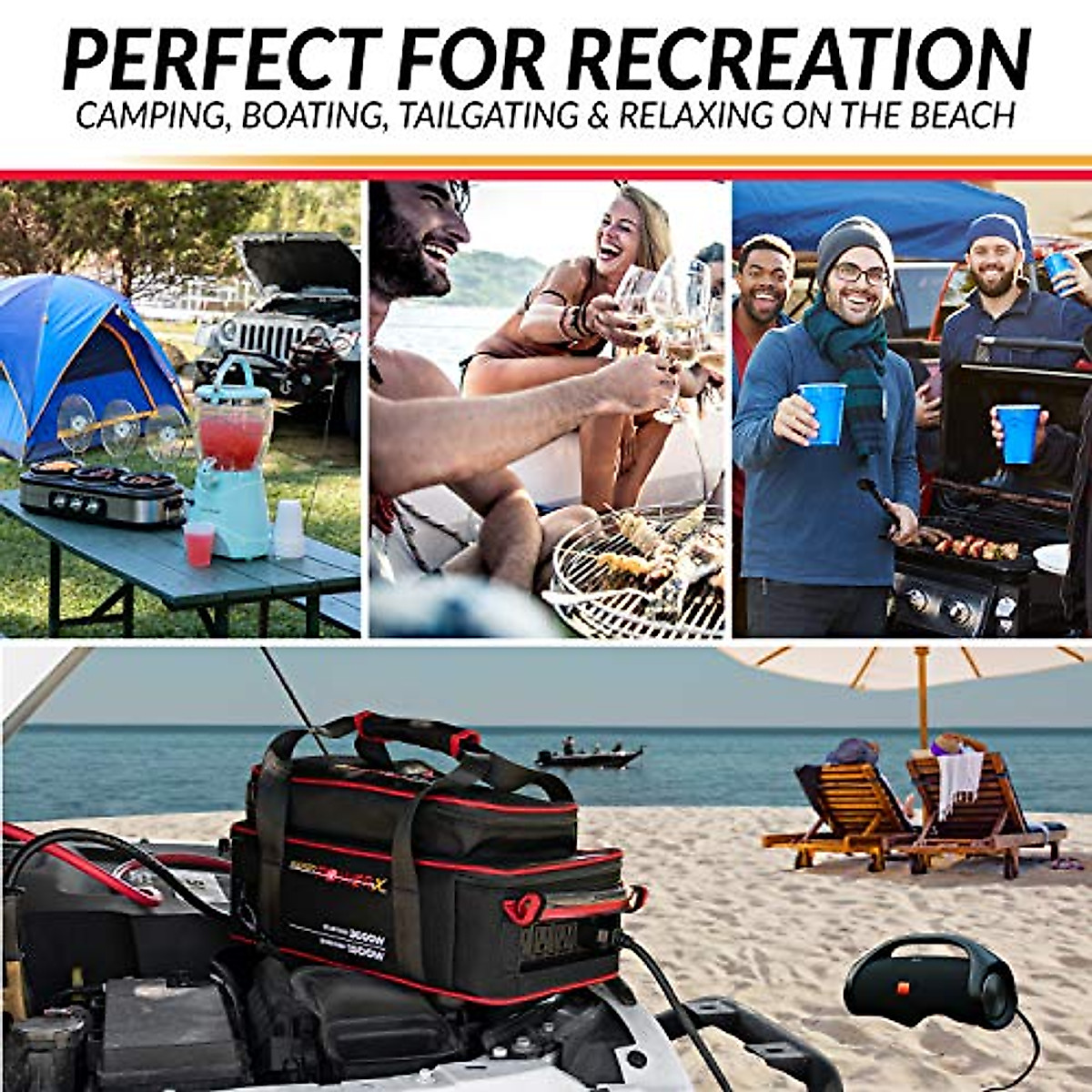 Handy Power X 1500 Watt Car Power Inverter, Connects to Vehicle for Emergency Back-up Power, 4 x 110V AC Outlets, 1 x USB Port (4.2A Total Output), Weather Resistant & Heavy Duty Bag, Includes Cables