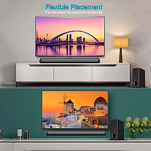 Sonic Blast Sound Bar for TV with Subwoofer 31.5" 2.1 CH Wireless Bluetooth 5.0 TV Soundbar 3D Surround Sound System TV Speaker for Home Theater Audio, HDMI/Optical/Aux/USB/RCA, Movie, Game, Bass Mode