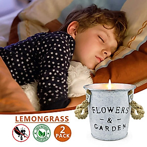 HOUCAE Scented Citronella Candles for Home, 2 Pack Soy Wax Candles, Aromatherapy Gift Set for Bedroom, Garden, Patio, Camping Picnic etc.