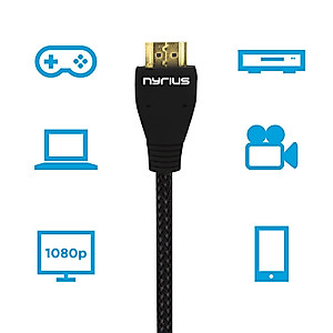 Nyrius Aries Home+ Wireless HDMI 2X Input Transmitter & Receiver for Streaming HD 1080p 3D Video and Digital Audio (NAVS502) - Bonus Additional Nyrius HDMI Cable Included