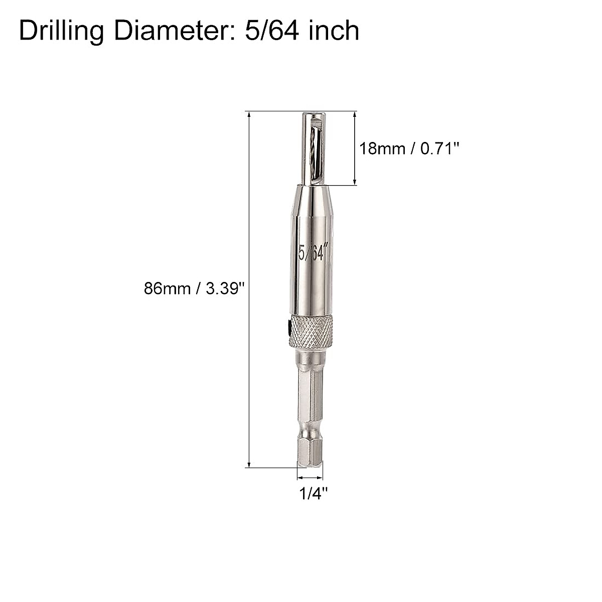 uxcell Self Centering Hinge Tapper Core Drill Bit, Hole Puncher, 5/64 Diameter, for Woodworking, Silver
