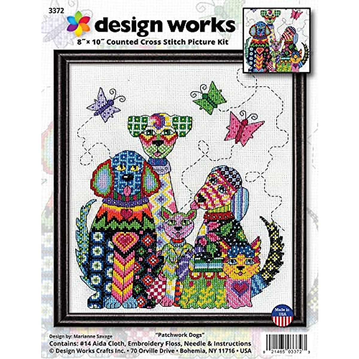 Design Works Crafts Patchwork Dogs Counted Cross Stitch Kit, Various