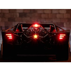 Jada Toys DC Comics The Batman 1:18 Batmobile with Lights Die-cast Car & 3.75" Batman Figure, Toys for Kids and Adults,Black