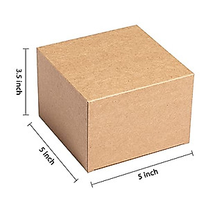 JOYIN 36 Pcs Christmas Brown Kraft Paper Gift Box, 5"x5"x3.5" Present Packaging Wrap Gift Box with Lids for Wedding, Xmas, Holiday, Birthday Party Wrapping Gift-Giving