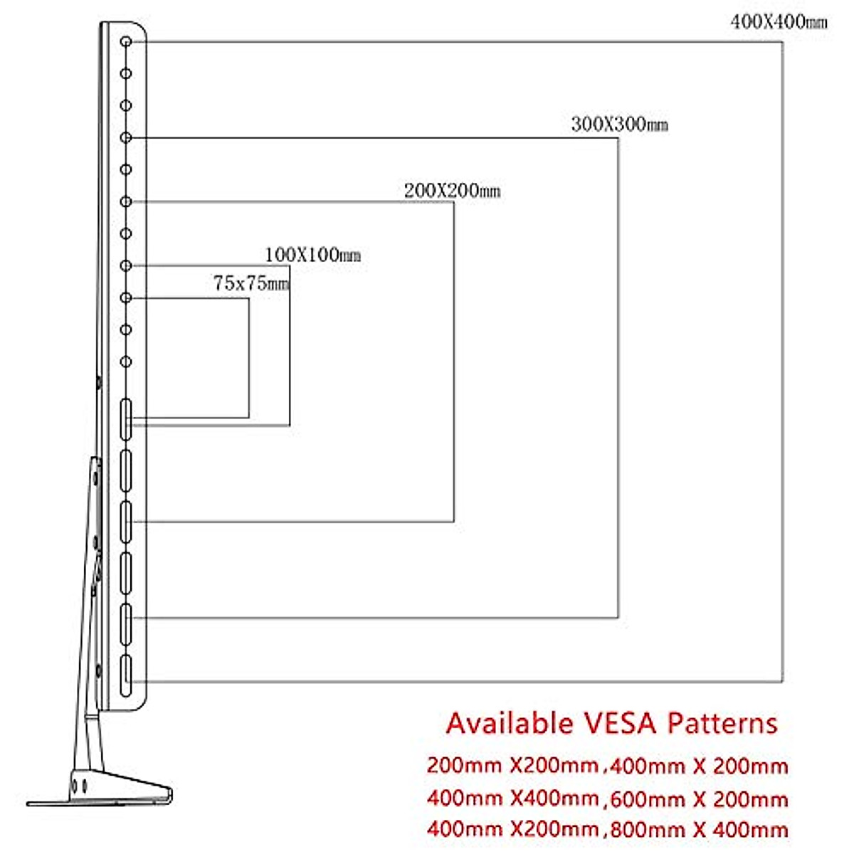 Universal TV Stand Table Top Base for 34 to 70 Inches LCD Flat Screen TV,Black