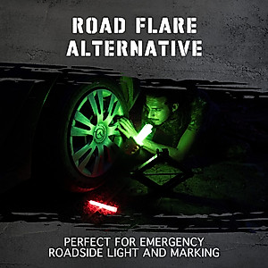 12 Ultra Bright Emergency Glow Sticks - Individually Wrapped Long Lasting Industrial Grade Glowsticks for Survival Gear, Camping Lights, Power Outages and Military Use (Green)