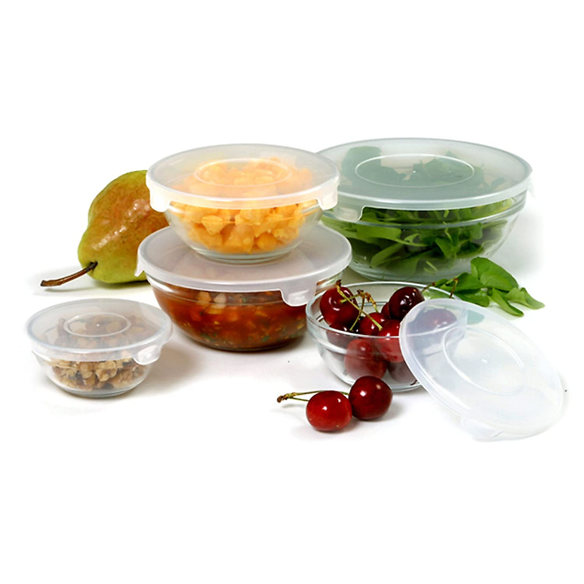 Norpro 10-Piece Nesting Glass Mixing/Storage Bowls with Lids