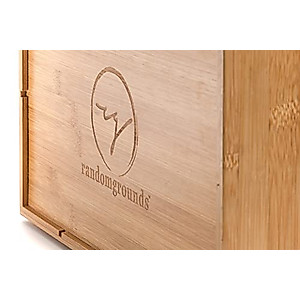 randomgrounds 100% Bamboo Tea Box Storage Organizer, Taller Size Holds 120+ Standing or Flat Tea Bags, 8 Adjustable Chest Compartments, Natural Wooden Finish