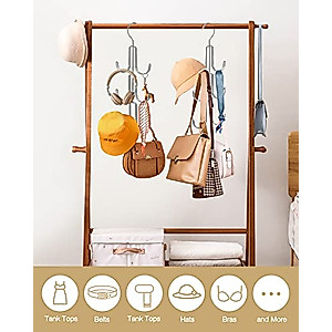 2Pack Purse Hanger Organizer for Closet Handbag Silver Metal Holder, Hanging Closet Organization Storage Scarves, Men's Ties, Women's Shawls, Backpacks, Belts, Accessories, Clothes (Silver)