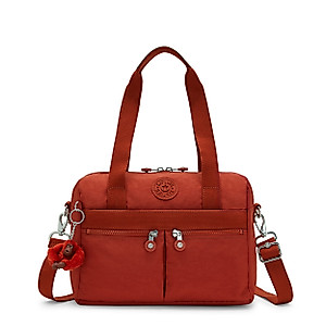 Kipling Women's Klara Handbag, Organize Accessories, Removable Shoulder Strap, Dual Carry Handles, Crinkle Nylon Bag