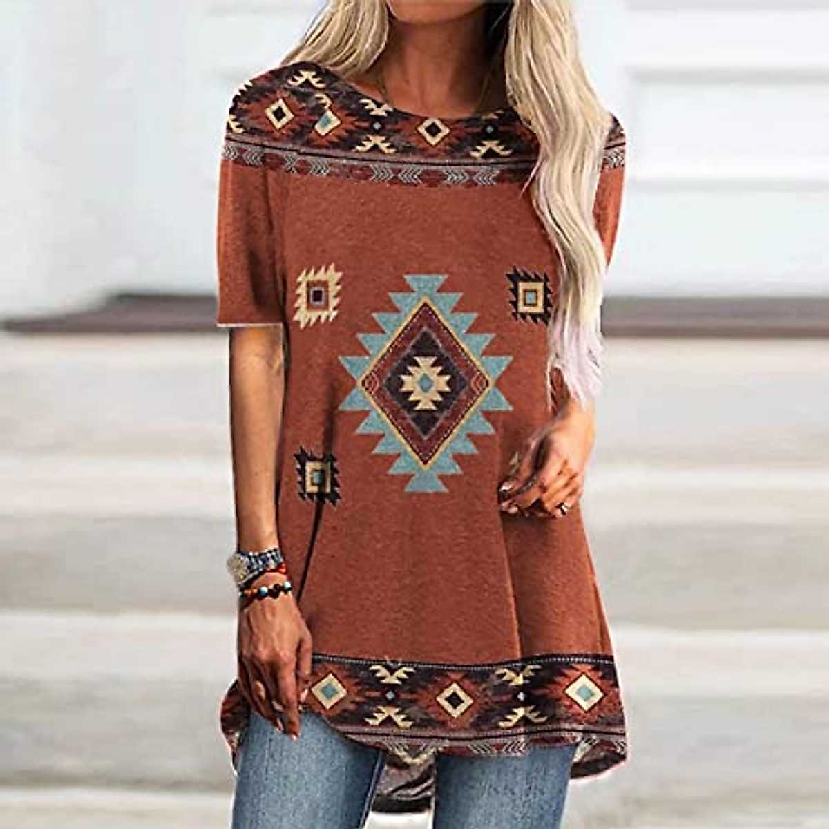 Casual Blouse for Women Easter Day St. Patrick's Day Independence Day Layered Chiffon Tops for Women Basic Tee V Neck Shirt Women Linen Tee Womens