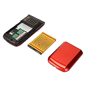 2G Unlocked Flip Phones for Seniors, Mini Clamshell Mobile Phone, Android Rugged Flip Phone Portable Pocket Senior Phone For 2.4 Inch HD Screen, Big Button,Loud Sound, 4800mAh, Dual SIM,Radio(Red)