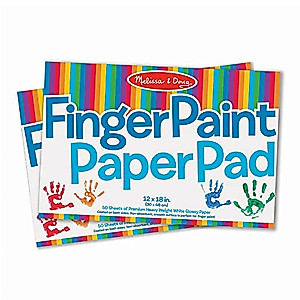 Melissa & Doug Finger Paint Paper Pad (12 x 18 inches) - 50 Sheets, 2-Pack - Kids Art Supplies, Fingerpaint Paper For Toddlers And Kids