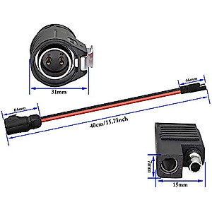 zdyCGTime 2 Pin Power Industrial Circular Connector to SAE Cable for Solar Panel Suitcase and Grand Design, Fit for Furrion, Forrest River RV Solar Panel Suitcase, Grand Design RV's Industry（10AWG）