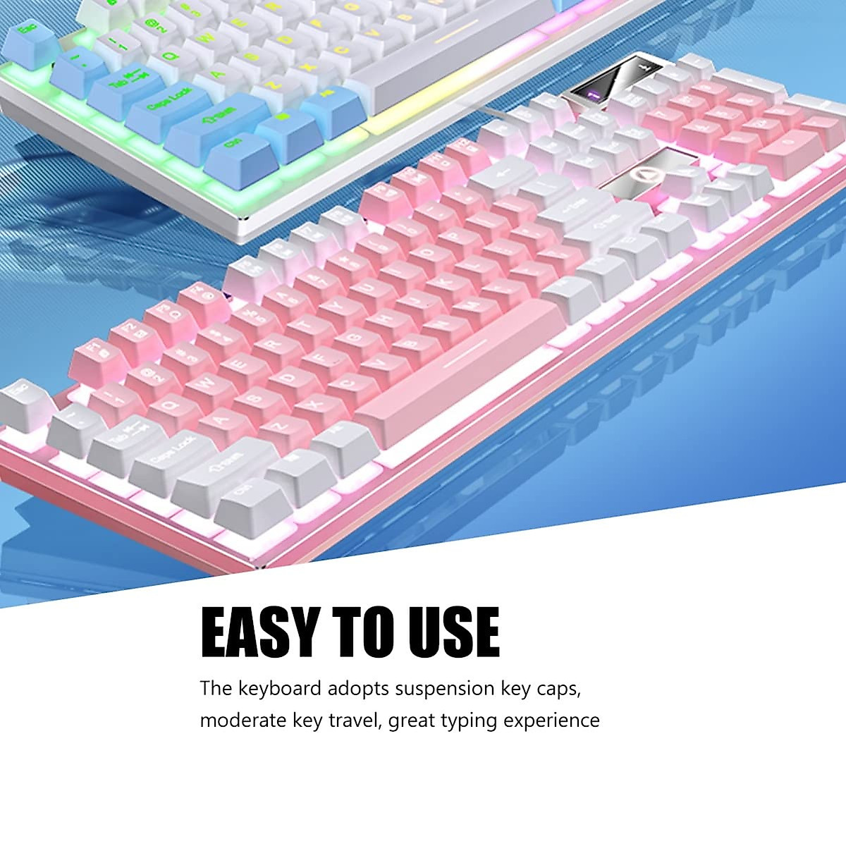 SOLUSTRE 104 Hardware Ultra Compact Keyboard Mechanical Electronic RGB Keyboard Private Model Computer Wired Keyboard USB Wired Keyboard Wired k500 Accessories Mechanical Feel Shine abs