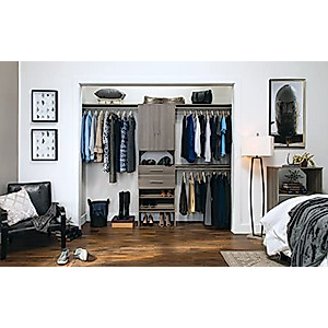 ClosetMaid SuiteSymphony Wood Closet Door Set Pair, Add On Accessory, Modern Style, for Storage Clothes, for 25 in. Units, Graphite Grey/Satin Nickel