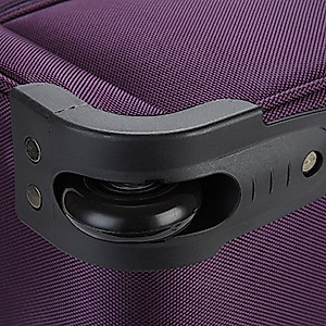 TPRC 15-Inch Smart Under Seat Carry-On Luggage with USB Charging Port, Telescoping Handles, Purple, Underseater
