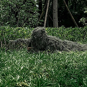 Ghillie Suit for Men, 5 in 1 Ghillie Suit Superior Camo Hunting Clothes for Men/Kids/Youth Hunters, Military, Sniper Airsoft and Paintball