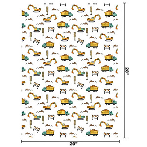 Titiweet Construction Wrapping Paper - Truck Wrapping Paper for Boys, Kids, 12 Sheets Tractor & Trucks Wrapping Paper for Birthday Holiday, 20 x 28 Inches Per Sheet(Construction(12 sheets))
