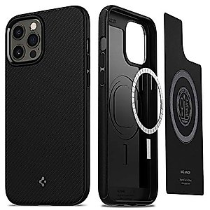 Spigen Mag Armor (MagFit) Compatible with MagSafe Designed for iPhone 12 Pro Max Case (2020) - Matte Black