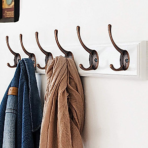Dual Wall Hooks Coat Hooks Heavy Duty Made of Strong Metal 11Pcs-Coffee