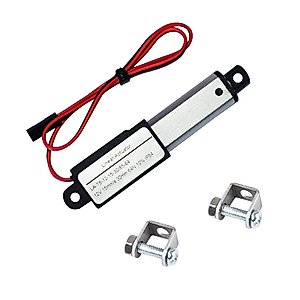 Electric Micro Linear Actuator 12V - 1.2" Stroke, 64N/14.4lb, Speed 0.6inch/s Mini Waterproof Motion Actuator Small 12 V DC, w/Mounting Brackets, for Sofa Robotic TV Table Cabinet Window Opener Lift