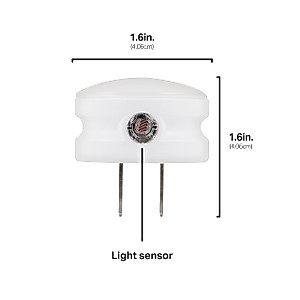 Lights By Night, Mini LED Night Light, Plug-In, Dusk to Dawn Sensor, Warm White, Compact, UL-Certified, Ideal for Bedroom, Bathroom, Nursery, Hallway, Kitchen, 45176, 6 Pack
