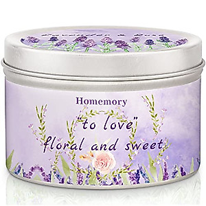 Homemory Candles for Home Scented, Lavender & Rose Scented Candles, Candles Gifts for Women, Natural Soy Candles, Stress Relief Candles with Essential Oils, Hand-Poured Aromatherapy Candle, 6oz