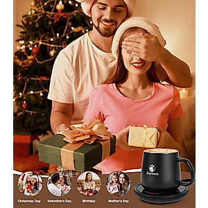 Coffee Mug Warmer & Mug Set with 2 Temp Settings, Coffee Lovers Present for Women Men, Coffee Cup Warmer with Auto Shut Off, Coffee Warmer for Christmas Day, Birthday, Valentine's Day Present
