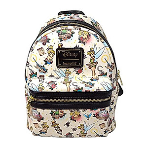 Loungefly Disney Peter Pan Tinkerbell Tattoo Print Womens Double Strap Shoulder Bag Purse