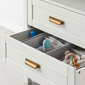 Amerdeco 10 Pack 3 Inch Hole Center Antique Brass Drawer Pulls Cabinet Cup Pulls Kitchen Hardware Cabinet Handles Drawer Handles